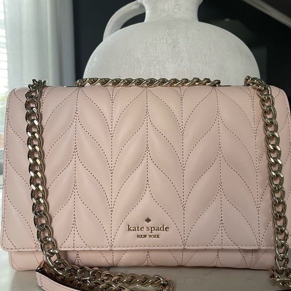kate spade | Bags | Kate Spade Pink Chevron Quilted Crossbody | Poshmark
